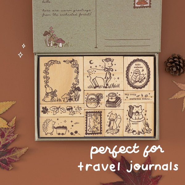 Tsuki ‘Forest Friends’ Bullet Journal Stamp Set ☾ – NotebookTherapy