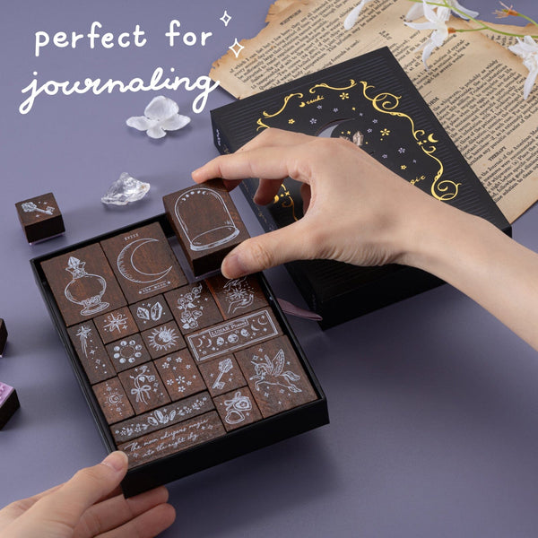 Tsuki ‘Moonflower Magic’ Bullet Journal Stamp Set ☾ – NotebookTherapy