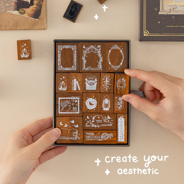 Tsuki ‘Dark Academia’ Stamp Set ☾ – NotebookTherapy
