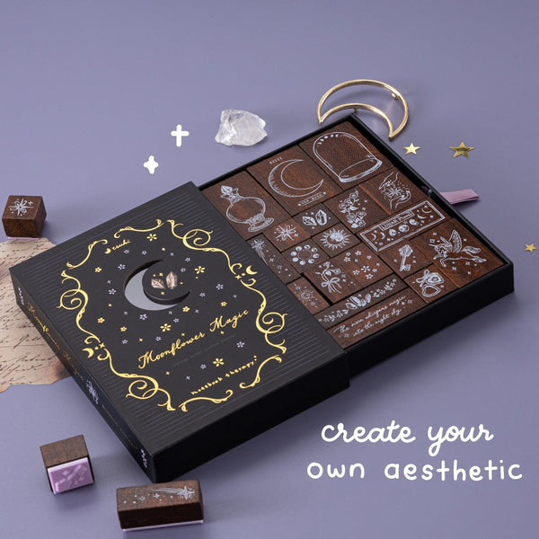 Tsuki ‘Moonflower Magic’ Bullet Journal Stamp Set ☾ – NotebookTherapy