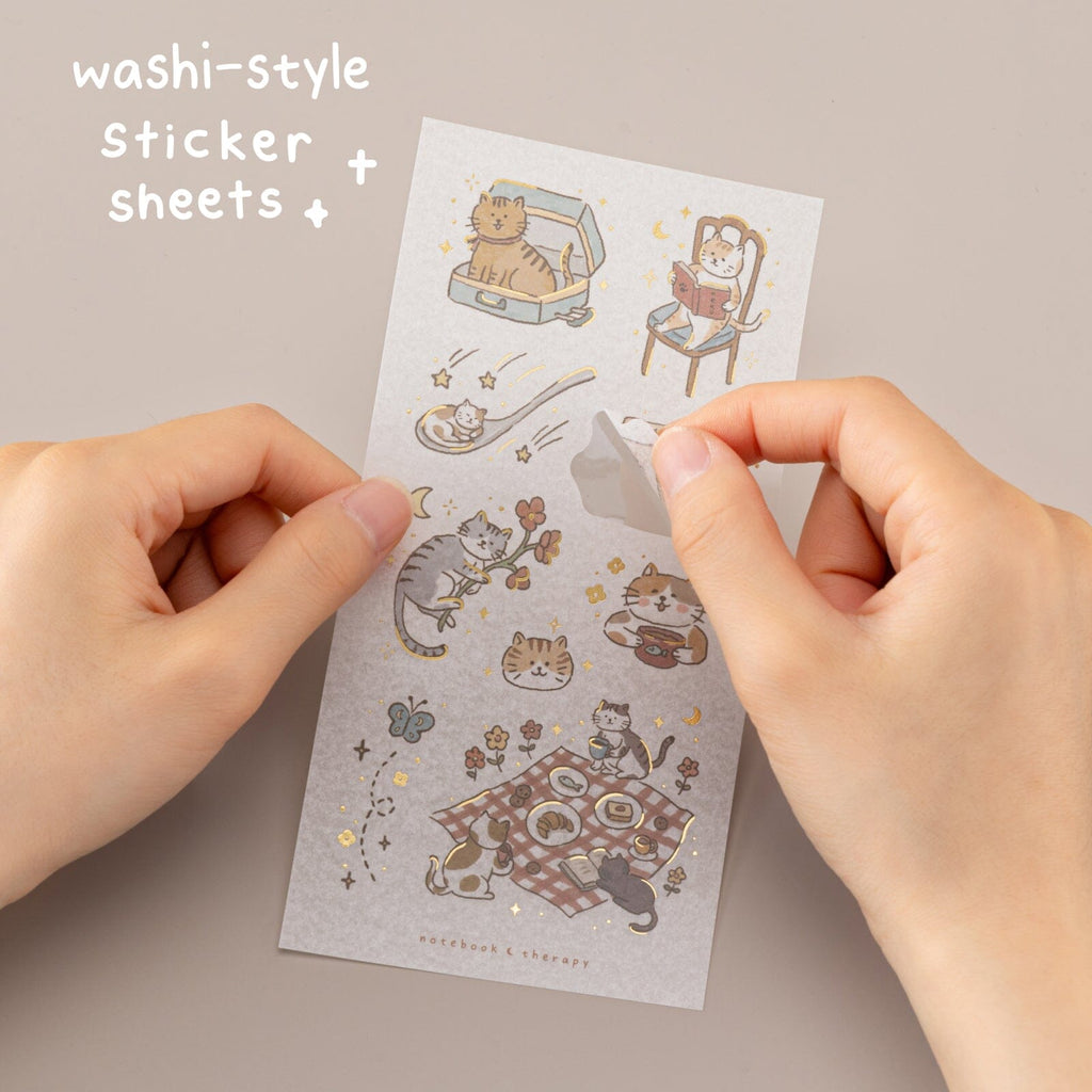 Tsuki ‘Neko Days’ Sticker Set ☾ – NotebookTherapy