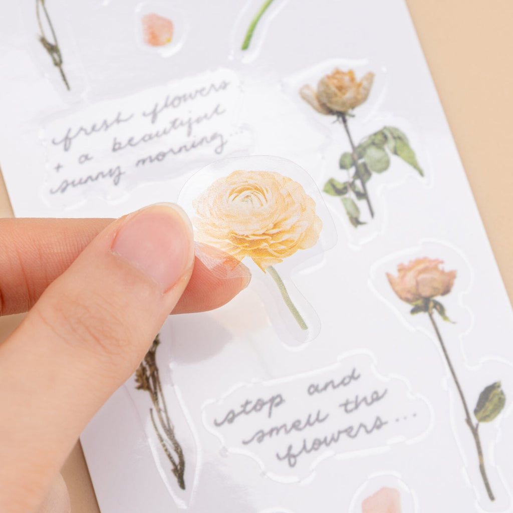 Tsuki ‘Dried Flowers’ Transparent Sticker Set ☾ – NotebookTherapy