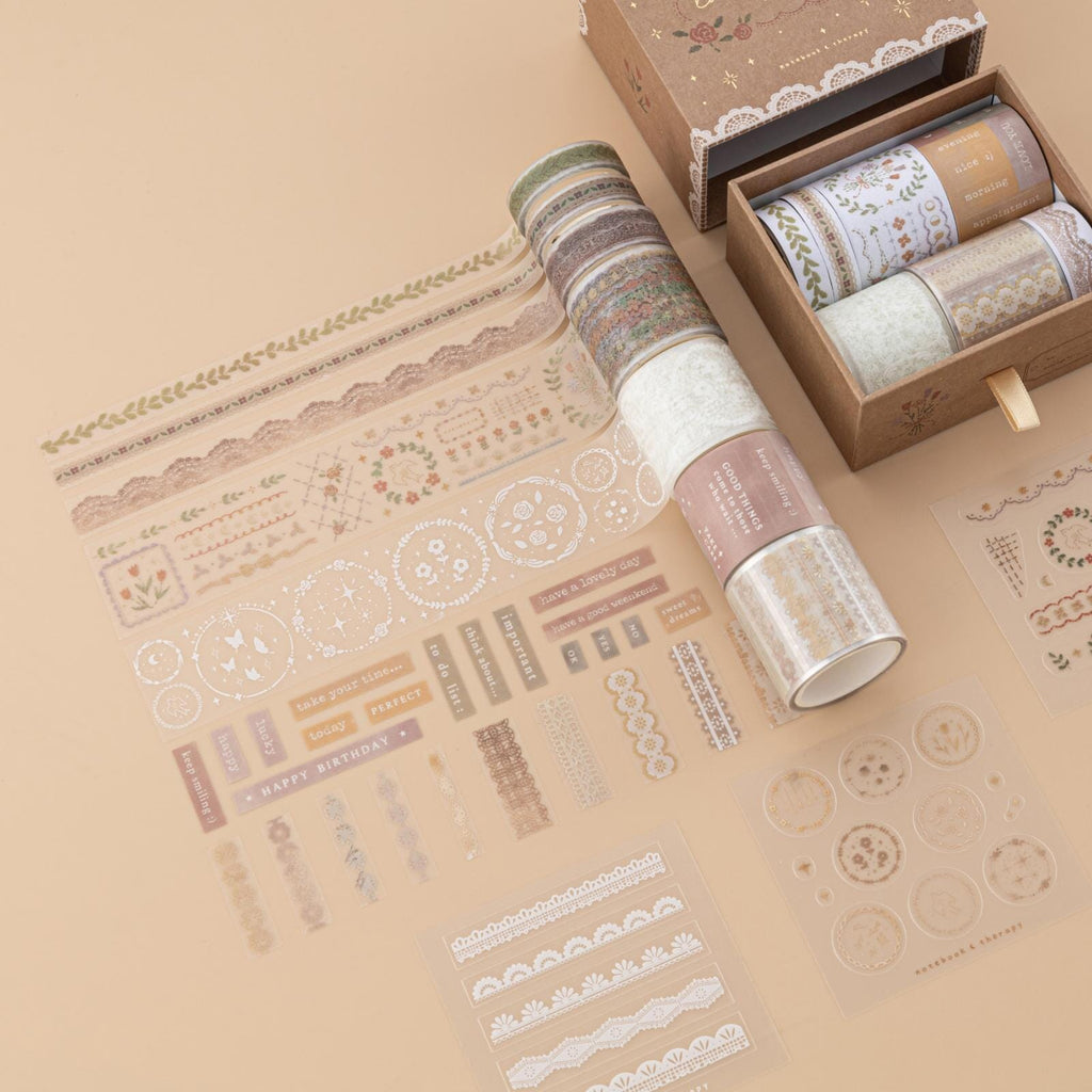 Tsuki ‘Lace Dreams’ Washi Tape Set ☾ – NotebookTherapy