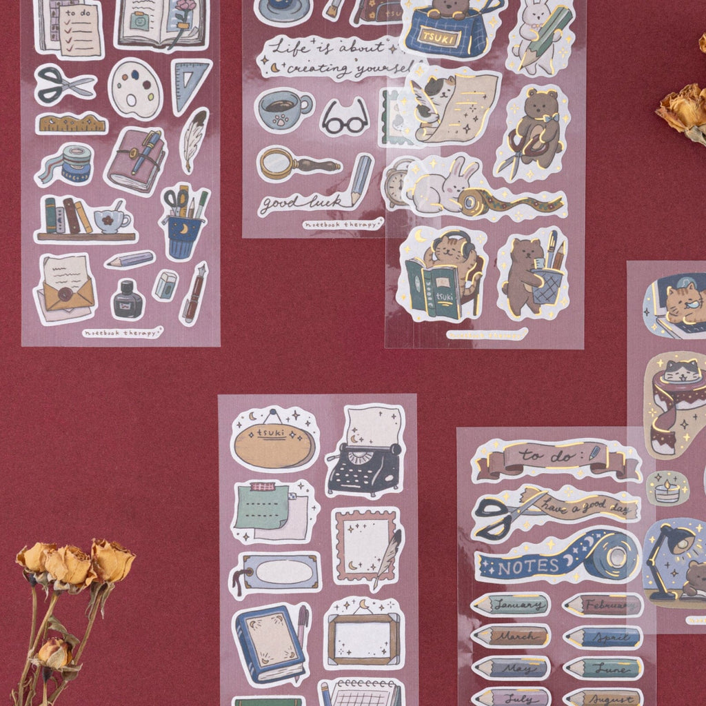 Tsuki ‘Tsuki Studio’ Sticker Set ☾ – NotebookTherapy