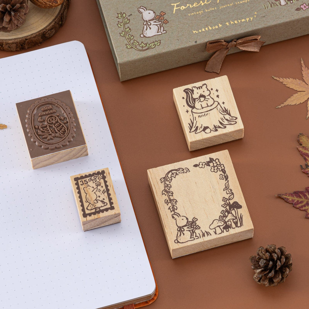 Tsuki ‘Forest Friends’ Bullet Journal Stamp Set ☾ – NotebookTherapy