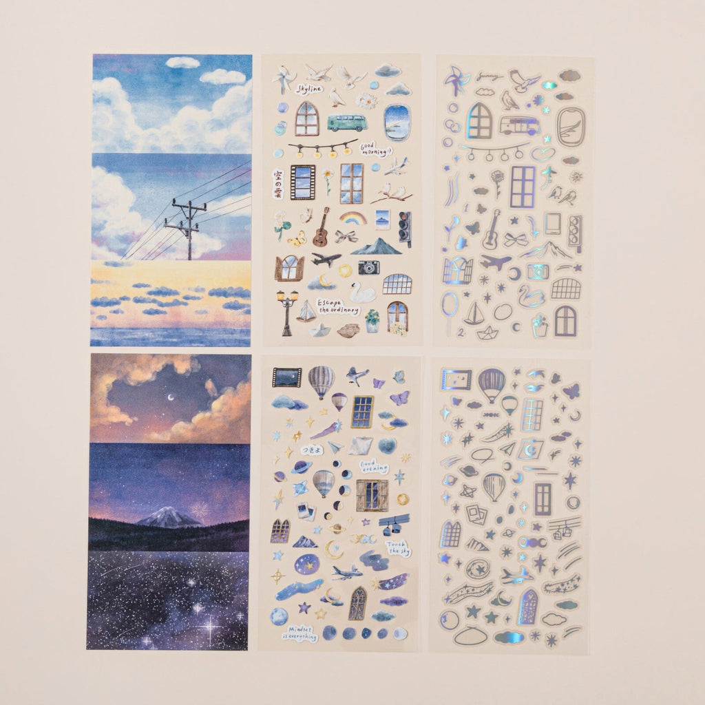 Hinoki - ‘Into the Sky’ Day and Night Sticker Set – NotebookTherapy