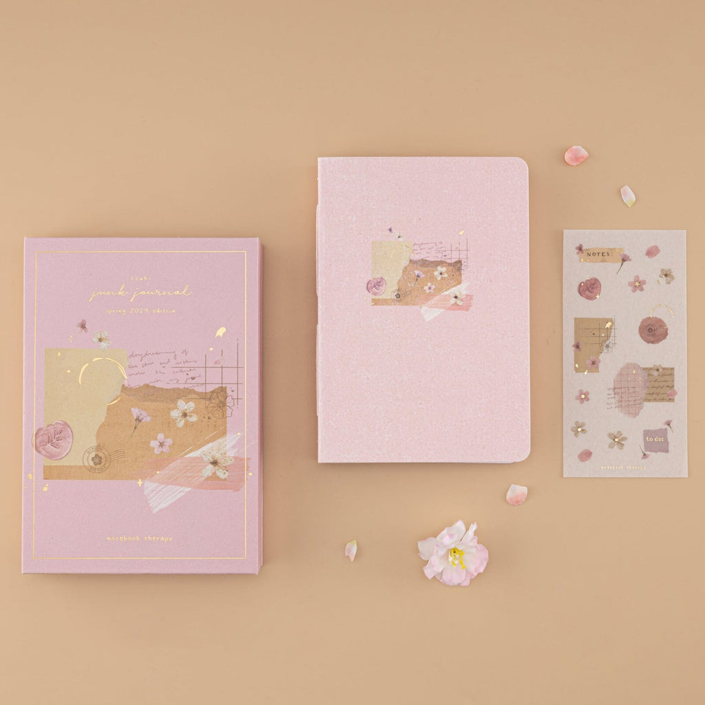 Tsuki Junk Journal Pink Spring Edition Notebook – NotebookTherapy