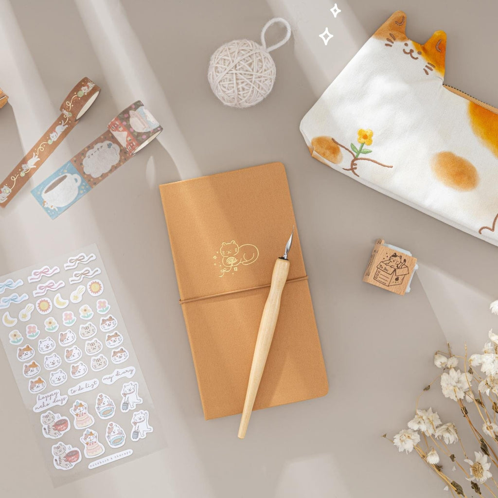 Tsuki ‘Neko Days’ Travel Notebook Gift Set ☾ – NotebookTherapy