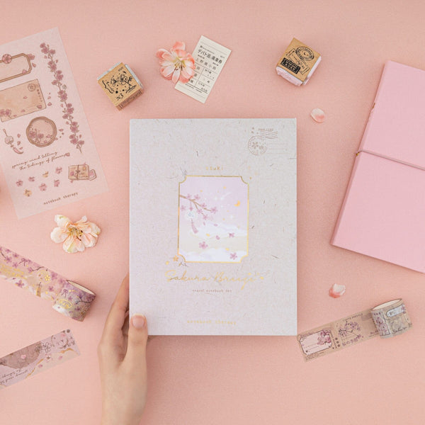 Tsuki ‘Sakura Breeze’ Travel Notebook Gift Set ☾ – NotebookTherapy