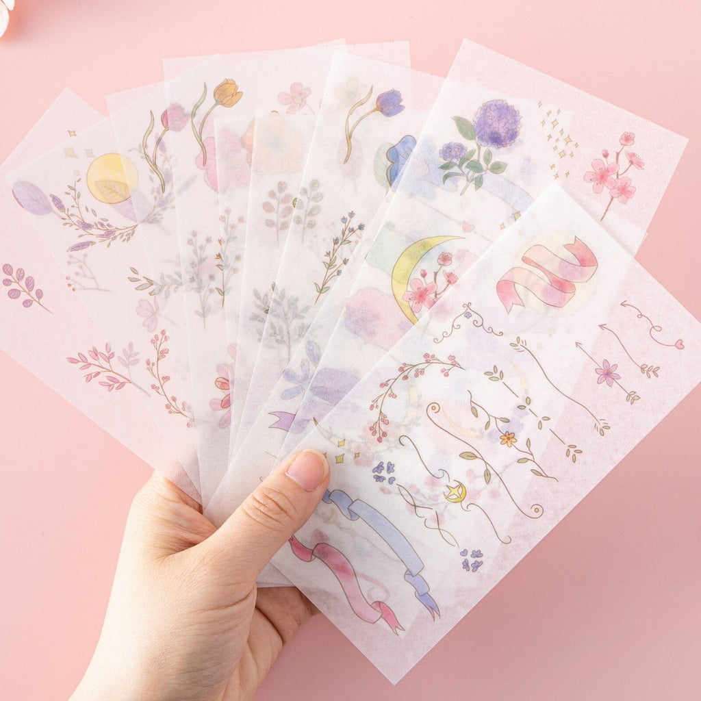 Tsuki ‘Watercolour Garden’ Stickers - Set Of 10 – NotebookTherapy