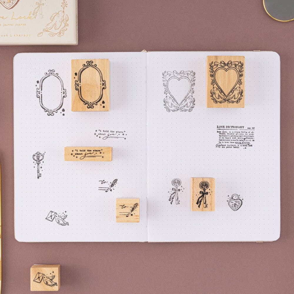 Tsuki ‘Love Lock’ Bullet Journal Stamp Set ☾ – NotebookTherapy