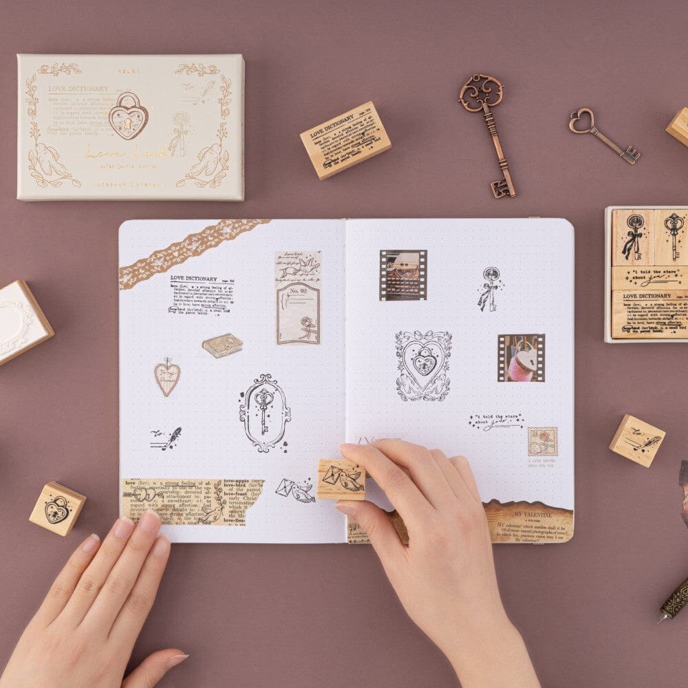 Tsuki ‘Love Lock’ Bullet Journal Stamp Set ☾ – NotebookTherapy