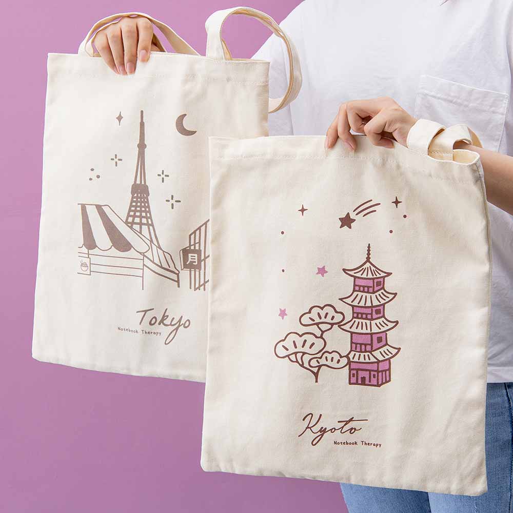 Tsuki ‘Sights of Japan’ Tokyo + Kyoto Tote Bags ☾ – NotebookTherapy
